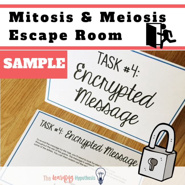Escape Room Sample. Mitosis & Meiosis – The Learning Hypothesis